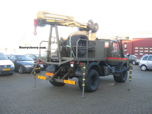 Unimog U 1450 Hiab 060 12 mtr + winch ORG 7600 KM! 1996 Truck-mounted crane Photo and Specs